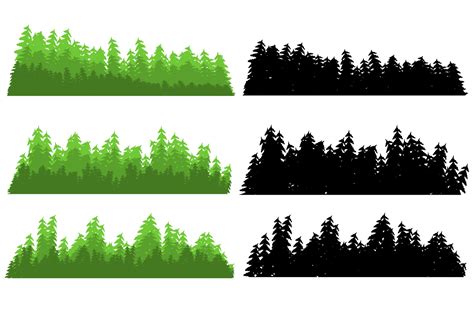 Pine Tree Set Forest Set 10890795 Vector Art At Vecteezy
