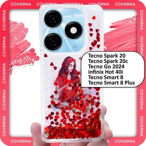Чехол силиконовый переливашка с рисунком на Tecno Spark 20 Tecno Spark 20c Tecno Spark Go 2024