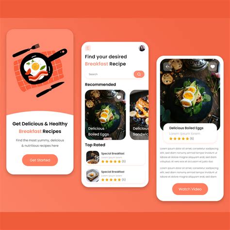 Breakfast Recipes App UI Adobe XD Template