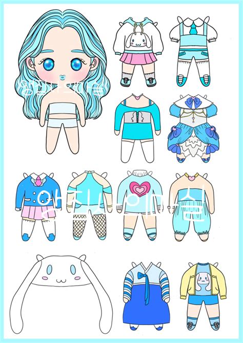 캐릭터 그림 산리오 종이 인형 다꾸 귀여운 아이콘 이쁜 아이콘 시나모롤 사람이된 시나모롤 종이인형~♥ 네이버 블로그