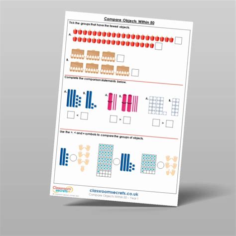 compare objects within 50 main activity resource classroom secrets
