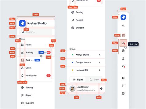 Sidebar Navigation W Spacing System By Asal Design For Kretya Studio On Dribbble Sidebar