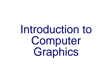 Solution Introduction To Computer Graphics Studypool