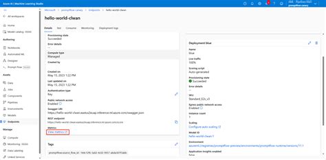 將提示流程中的流程部署為受控線上端點以進行即時推斷 Azure Machine Learning Microsoft Learn