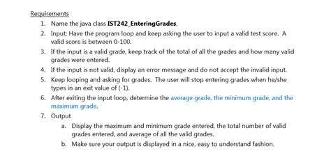 Solved Requirements 1 Name The Java Class Ist242entering