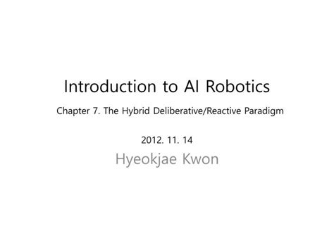 ppt introduction to ai robotics chapter 7 the hybrid deliberative