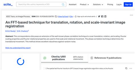 An Fft Based Technique For Translation Rotation And Scale Invariant