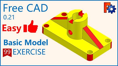 Freecad Tutorial For Beginnersbasic Model Exercise 099 Youtube
