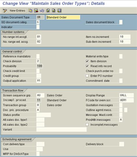 Configuration Of Sales Document Types SAP123