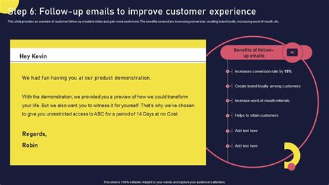 Step 6 Follow Up Emails To Improve Customer Experience Onboarding Journey For Strategic