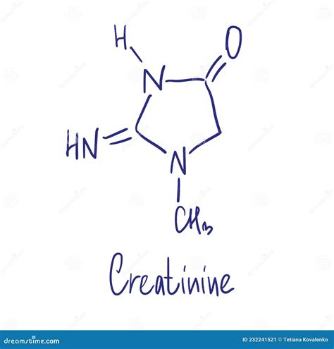 Creatinine Chemical Structure Vector Illustration Hand Drawn Stock Vector Illustration Of