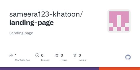 Github Sameera123 Khatoonlanding Page Landing Page