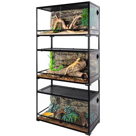 Repti Zoo 36 X 18 X 70 Stackable Reptile Tank 3 Tanks Stacked