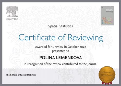 Pdf Certificate Of Reviewing Spatial Statistics