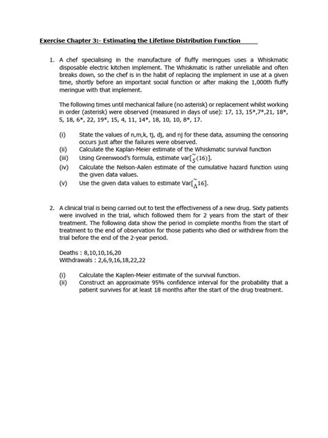 Exercises Chapter 3 Pdf Statistics Statistical Analysis
