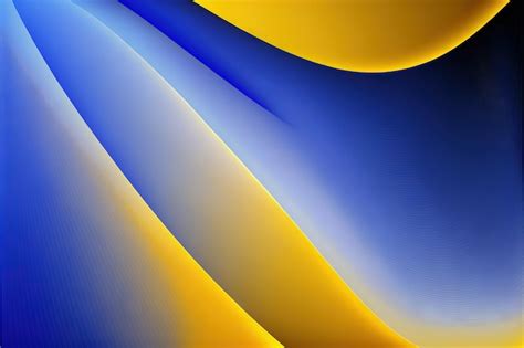 로얄 블루와 옅은 노란색 물결 모양의 추상 배경 화면 생성 Ai 프리미엄 사진