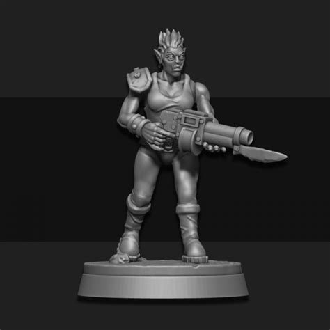 3d Printable Orc Raider Female 01 By Sarks Foundry