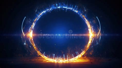 Background With Glowing Lights Glowing Circle Sunshine Lightning Ray