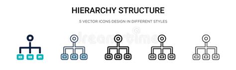 Hierarchy Structure Icon In Filled Thin Line Outline And Stroke Style Vector Illustration Of