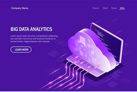 Premium Vector Big Data Analytics Cloud Computing Data Streaming