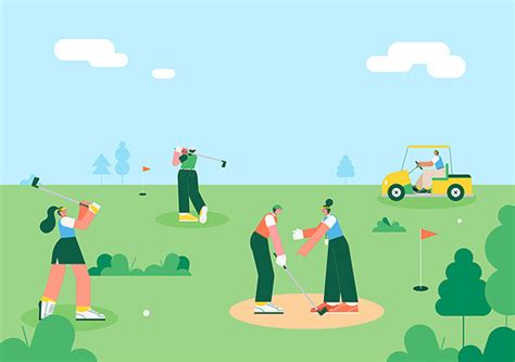 유토이미지 골프장에서 골프를 치는 사람들