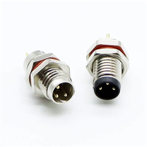 Front Plate Mounting 3 Pin Encoder Docking Male M8 Sensor Connector M8 And M8 Socke