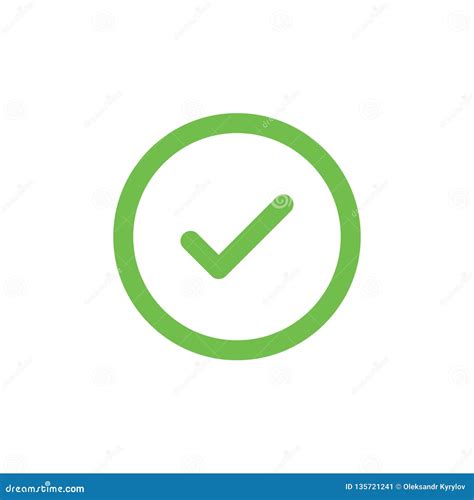 Icono Verde De La Marca De Verificación En Un Círculo Símbolo De La