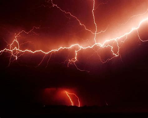 Red Lightning Storm Background
