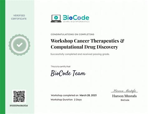 Workshop Certificate Biocode