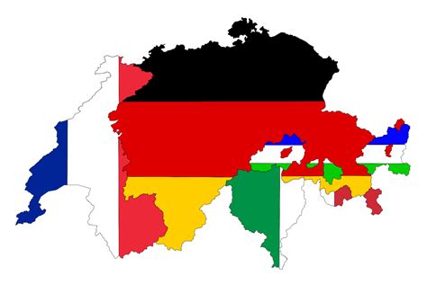 Language Flag Map Of Switzerland Maps On The Web