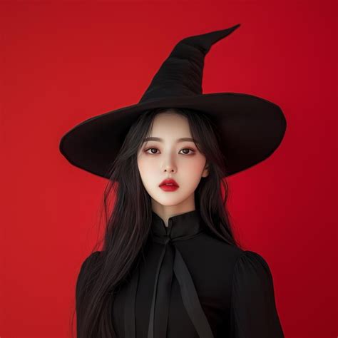 A Asian Woman Wearing A Black Hat With A Red Background Generated Ai Premium Ai Generated Image A Asian Woman Wearing A Black Hat With A Red Background Generated Ai Premium Ai Generated Image