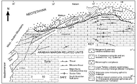 Outline Tectonic Sketch Map Of The Main Units In Southeast Turkey