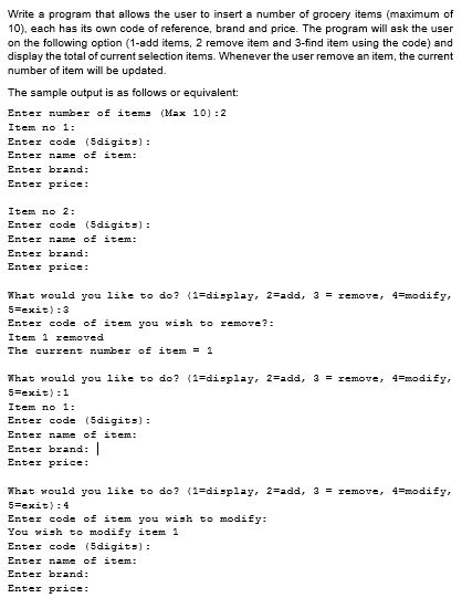 Solved Write A Program That Allows The User To Insert A Chegg Com