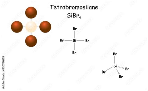 Stylized Molecule Model Structural Formula Of Tetrabromosilane Stock Vector Adobe Stock
