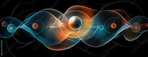 Hatch Style Drawing Of Quantum Superposition With Dual State Atom Artistic Sketch Of Quantum