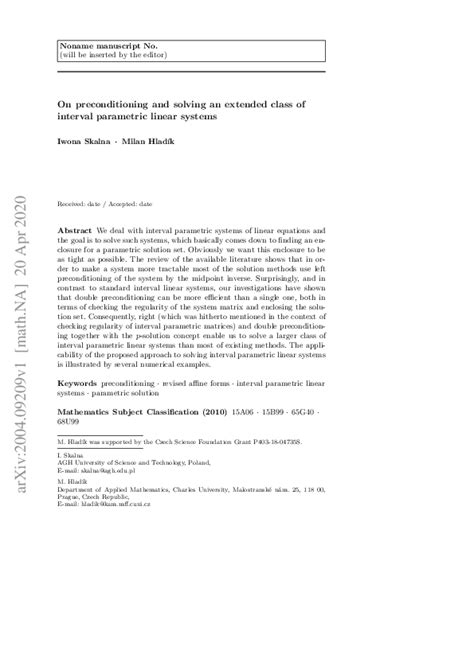 pdf on preconditioning and solving an extended class of interval