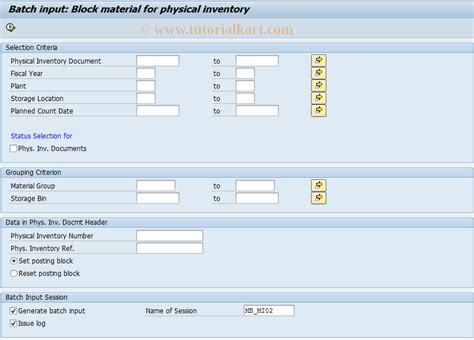 Mi32 Sap Tcode Batch Input Block Material