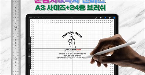 Class101 프로크리에이트 ・ 그림 바로 인쇄 눈금자and그리드 A3 캔버스 브러시 24종 세트