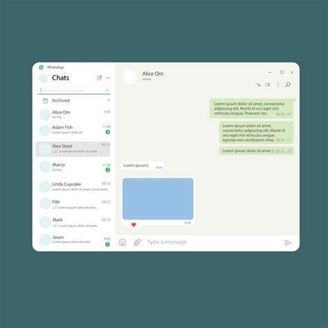 Whatsapp Interface Template For Computer Pc Web Version Of Whatsapp 13473359 Vector Art At