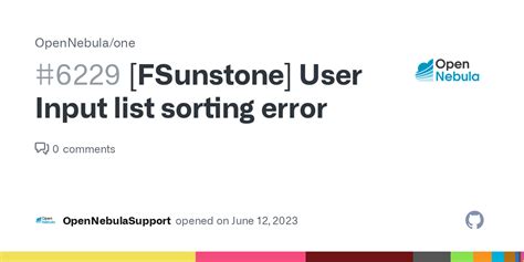 Fsunstone User Input List Sorting Error · Issue 6229 · Opennebula