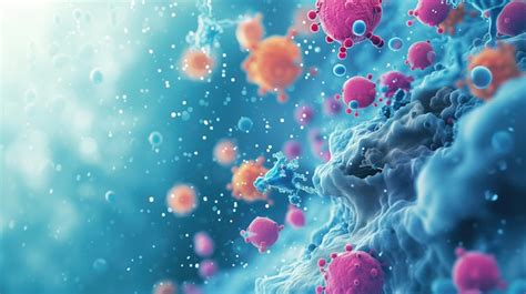 Premium Ai Image Abstract Image Of Microbial Interaction In Blue