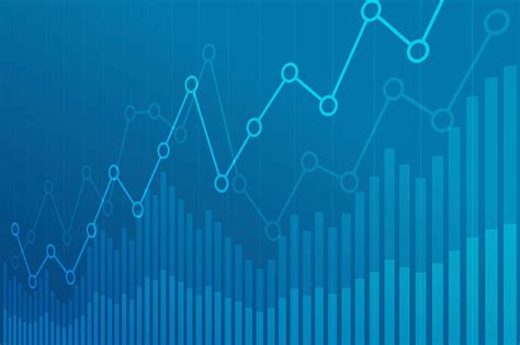 파란색 배경에 상승 경향 라인 그래프 추상 금융 차트입니다 가격에 대한 스톡 벡터 아트 및 기타 이미지 가격 개념 개념과 주제 Istock