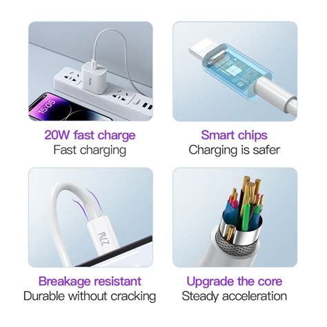 Totu Cb L W Usb To Pin Fast Charging Data Cable Length M White Alexnld Com