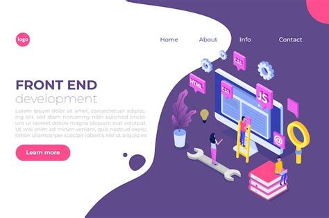 Premium Vector Web Design And Front End Development Isometric Concept