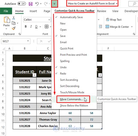 How To Create An Autofill Form In Excel Step By Step Guide Exceldemy