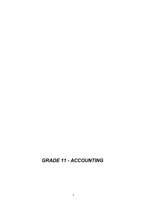 Grade 11 Accounting Notes Grade 11 Accounting Source Document Subsidiary Journal Ledger