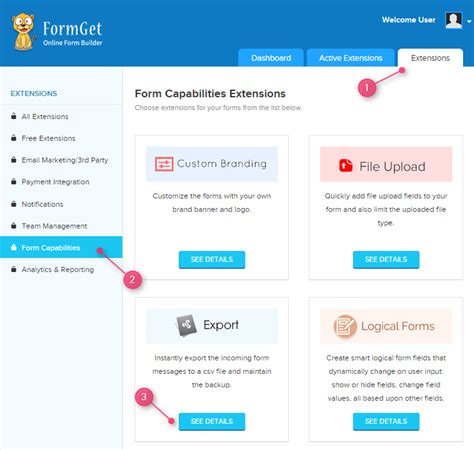 How To Export User Details Via Forms Formget
