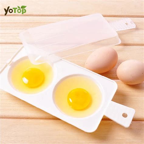 Yotop 2 Grids Food Grade Plastic Egg Poacher Cook Poach Egg Tools