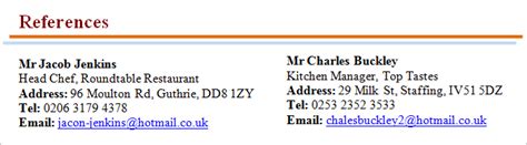 References On A Cv Benefits Format And Referee Examples Çok Bilenler