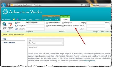 Easy Preventing Links From Being Followed In Sharepoint 2010 With